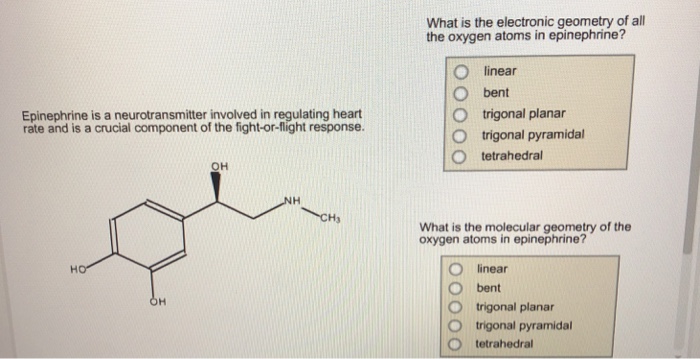 Solved What is the electronic geometry of all the oxygen | Chegg.com