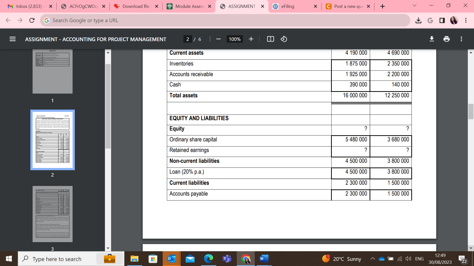 Solved ORBIT LIMITED: FINANCIAL PERFORMANCE AND FORECASTING | Chegg.com