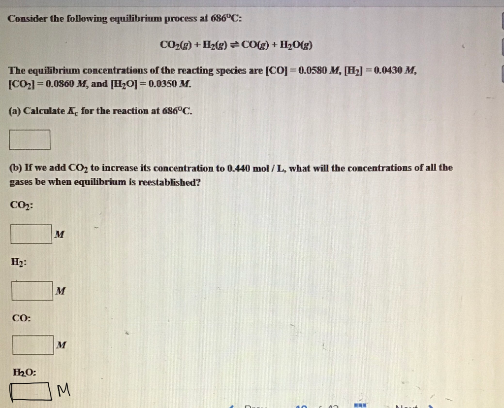 Solved Consider the following equilibrium process at 686 ° | Chegg.com