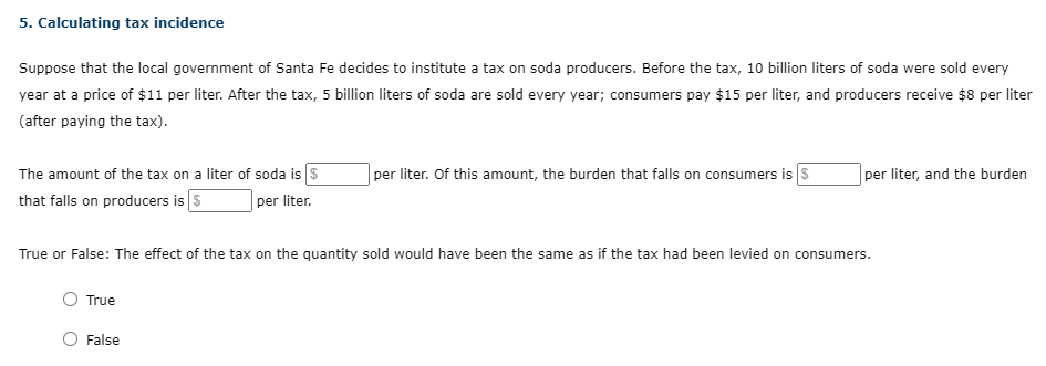 Solved 5. Calculating tax incidence Suppose that the local | Chegg.com Solved 5. Calculating tax incidence Suppose that the local | Chegg.com