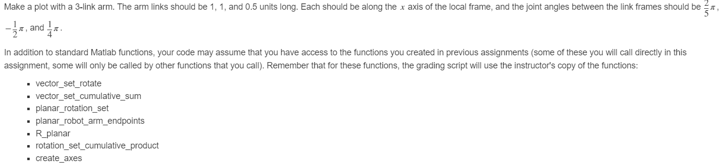 Solved E , Make a plot with a 3-link arm. The arm links | Chegg.com