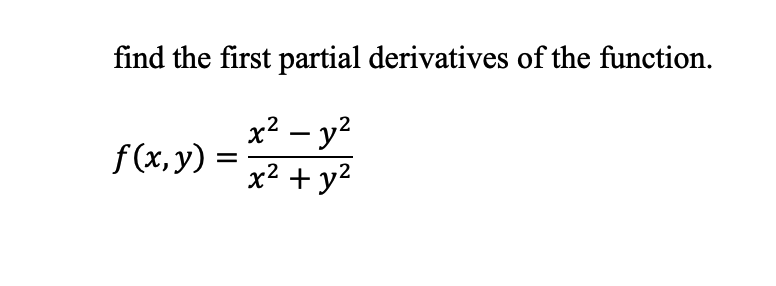 Solved find the first partial derivatives of the function. | Chegg.com