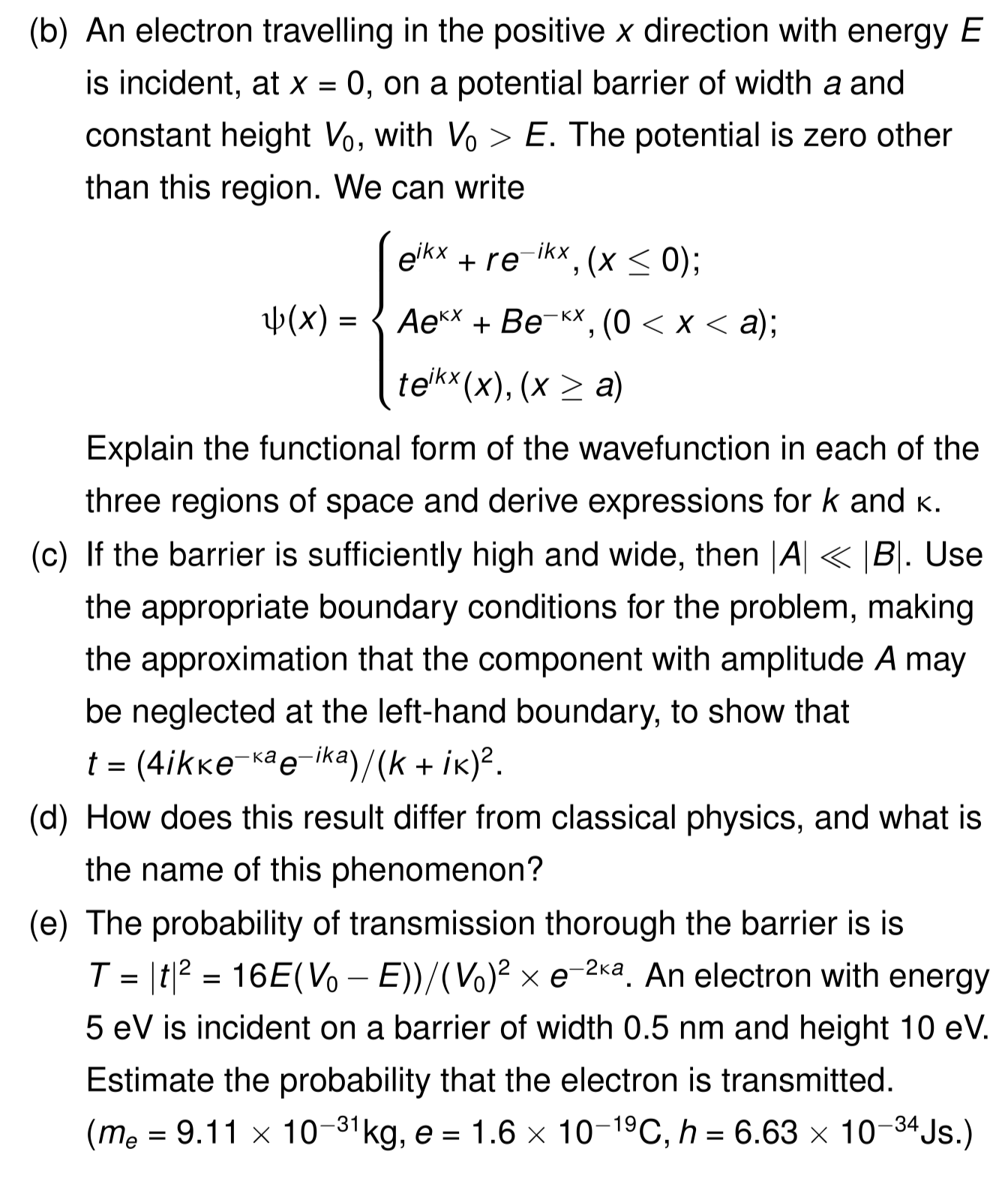 Solved B An Electron Travelling In The Positive X