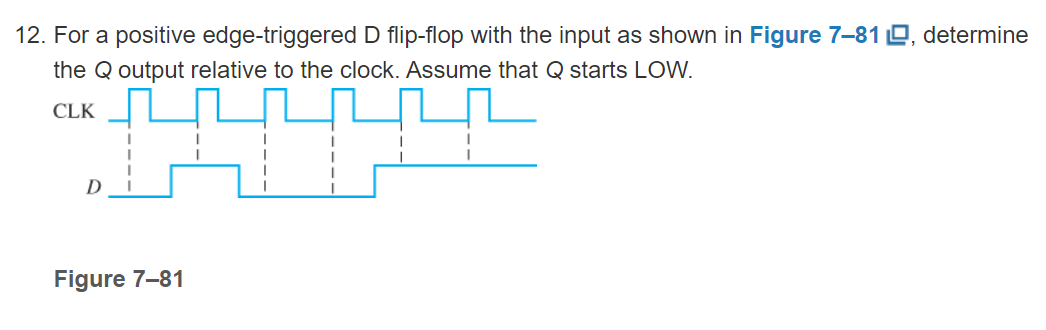 Solved 12. For a positive edge-triggered D flip-flop with | Chegg.com