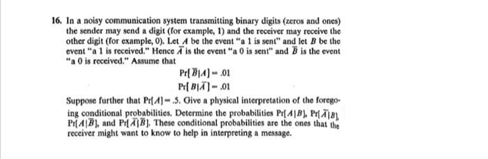 Solved 16. In a noisy communication system transmitting | Chegg.com