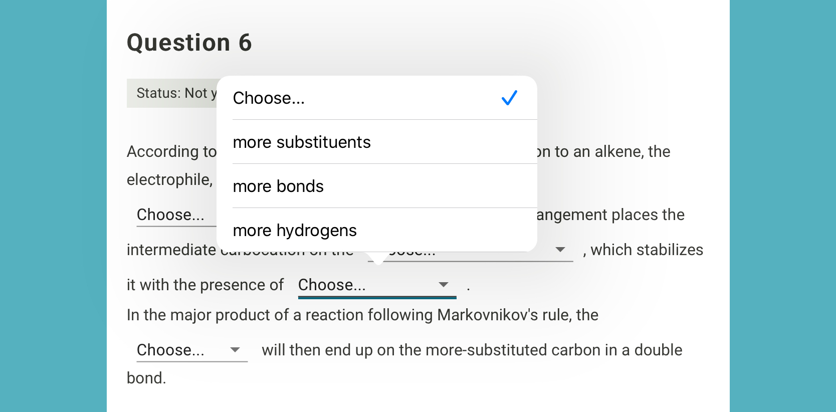 Solved Question 6 Status: Not yet answered | Points | Chegg.com