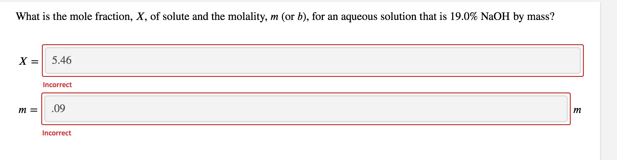 Solved What is the mole fraction, X, of solute and the | Chegg.com