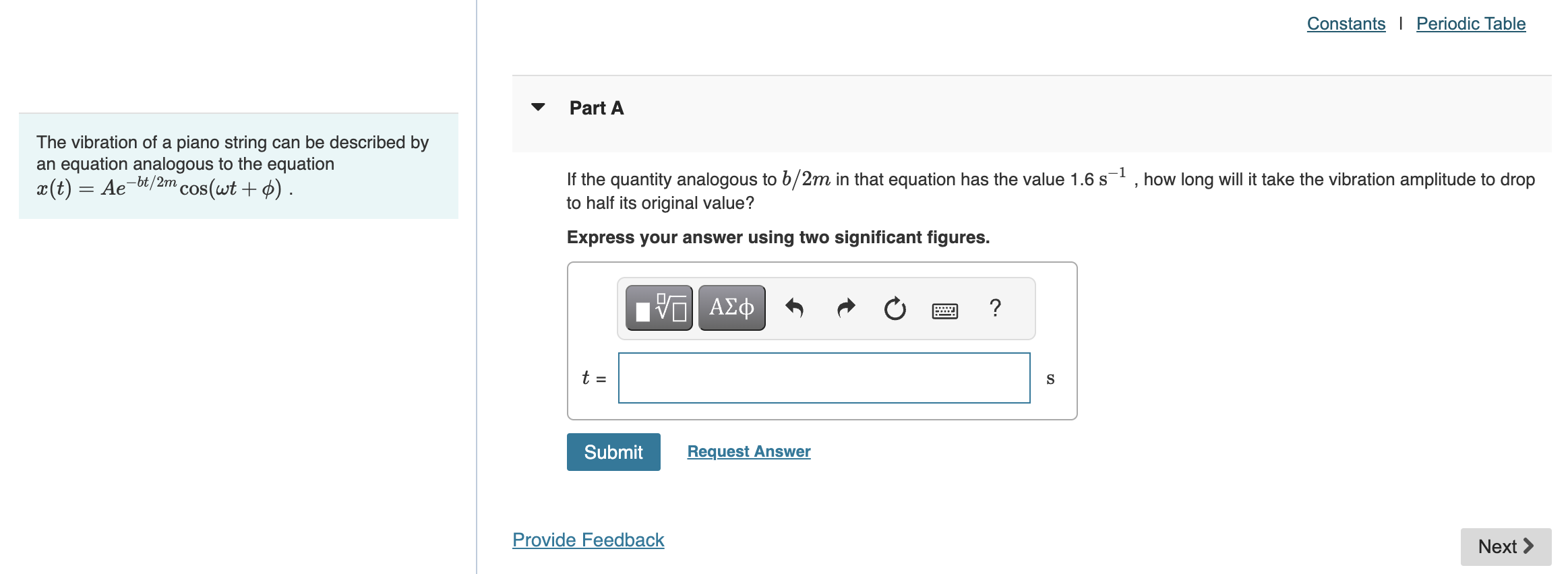 Solved The vibration of a piano string can be described by | Chegg.com