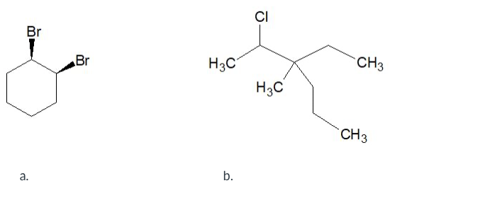 Solved CI B Br H3C CH3 H2C CH3 a. b. | Chegg.com