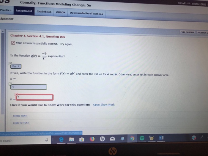 Solved Connally, Functions Modeling Change, Se Practice | Chegg.com