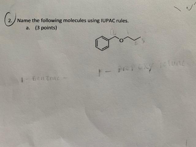 Solved 2. Name the following molecules using IUPAC rules. a. | Chegg.com