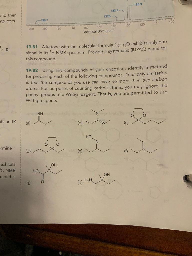 Question 19.82. Using any compounds of your choosing, | Chegg.com