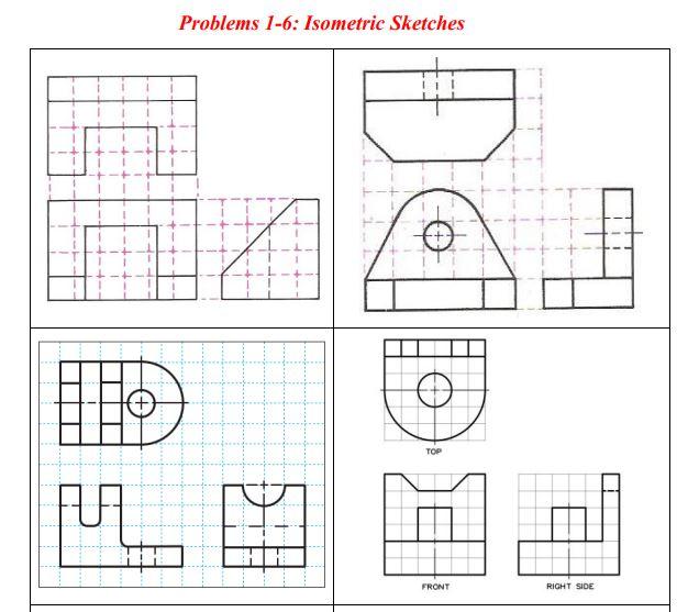 Solved Draw the isometeric views of the four problems above. | Chegg.com