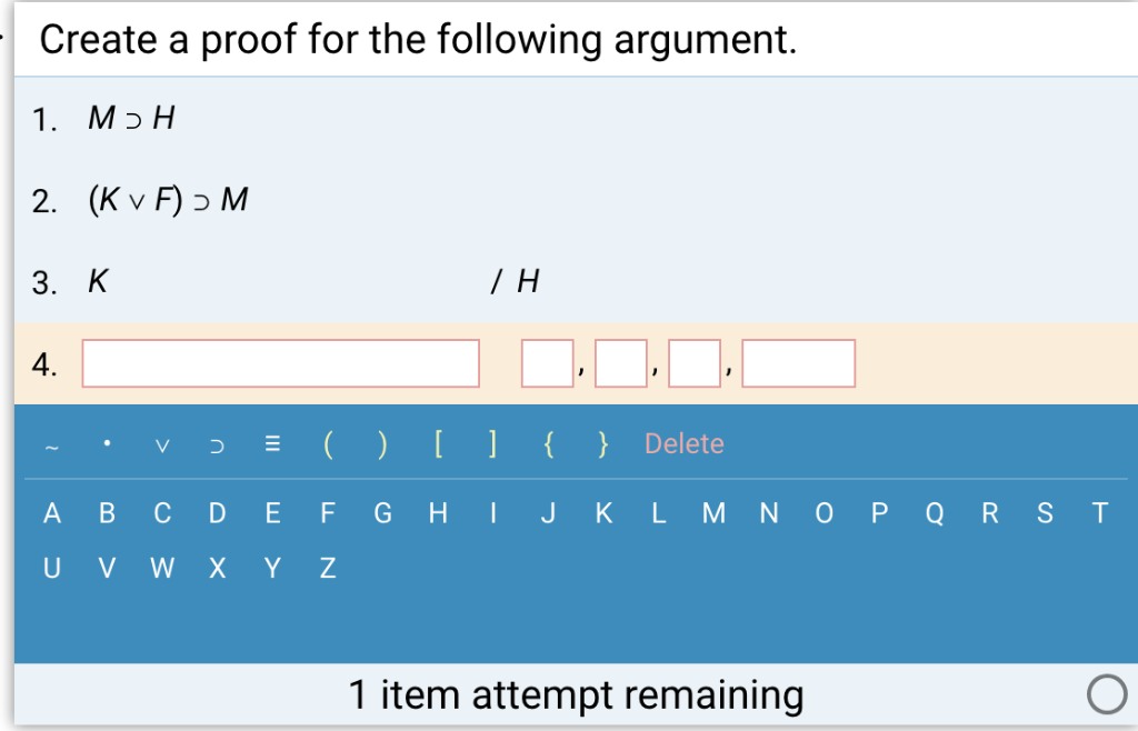 Solved Create a proof for the following argument. 3. K 4 .vכ | Chegg.com