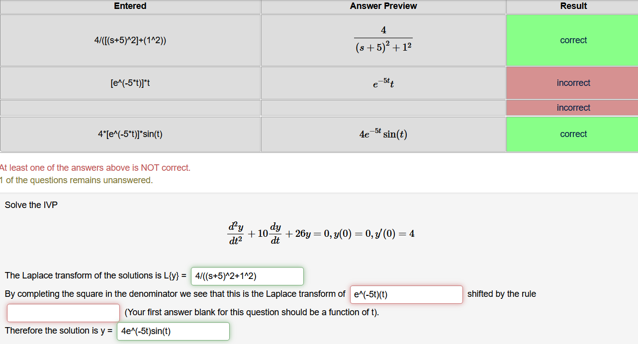 Solved At least one of the answers above is NOT correct. 1 | Chegg.com