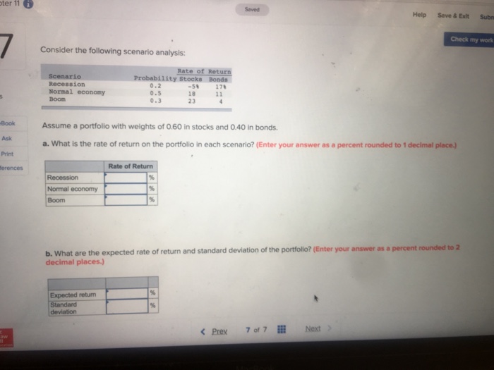 Solved ter 11 Saved Help Save& Exit Subm Check my work | Chegg.com