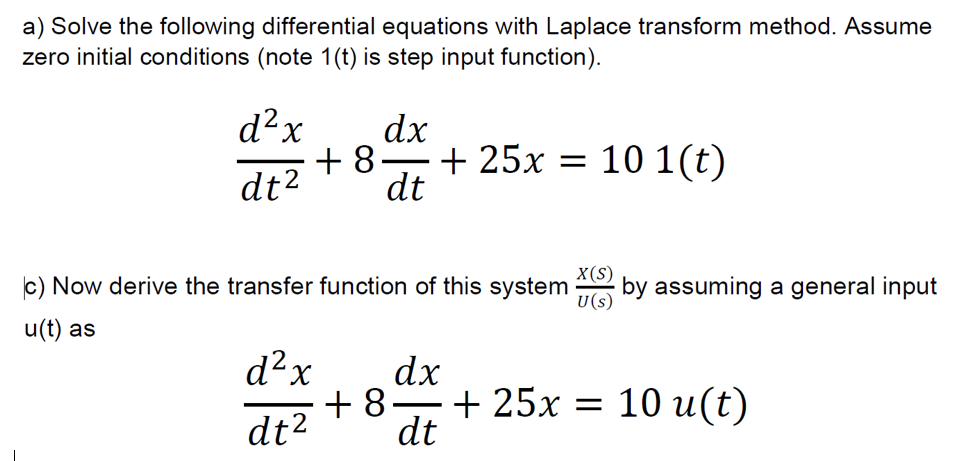 Solved a) Solve the following differential equations with | Chegg.com
