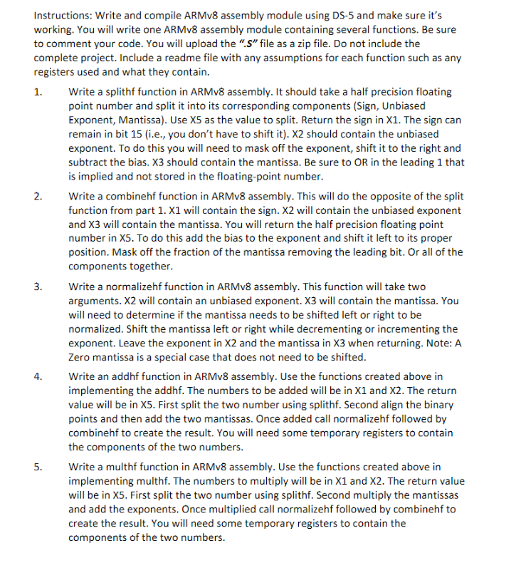 Solved 2. Instructions: Write and compile ARMv8 assembly | Chegg.com