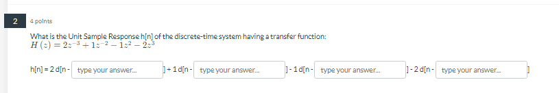 Solved What is the Unit Sample Response h[n] of the | Chegg.com