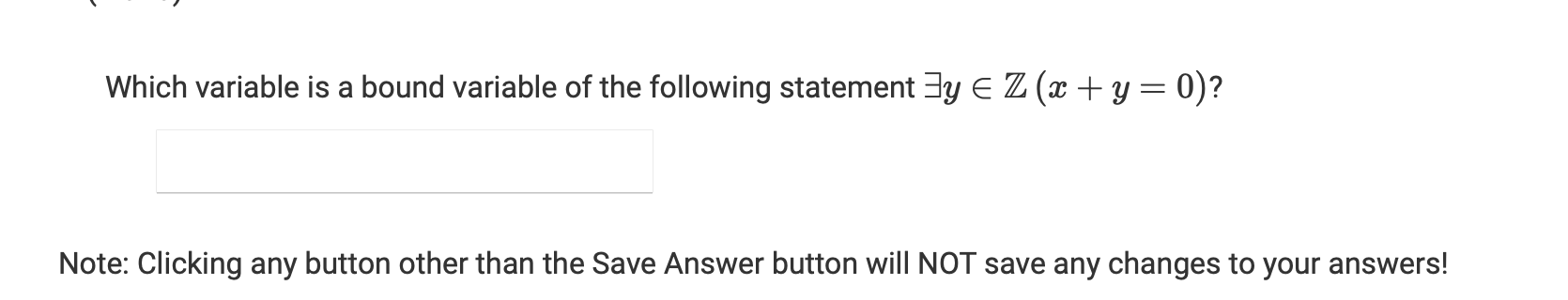 Solved Which variable is a bound variable of the following | Chegg.com