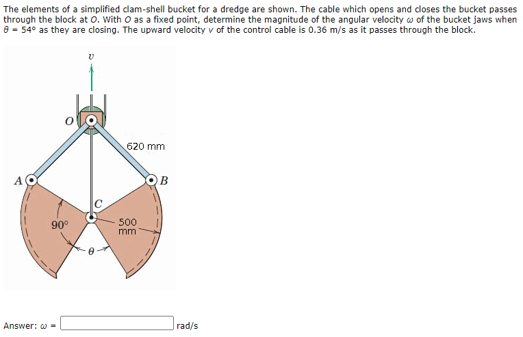 Solved The elements of a simplified clam-shell bucket for a | Chegg.com