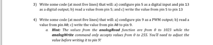 Solved 3) Write some code (at most five lines) that will: a) | Chegg.com