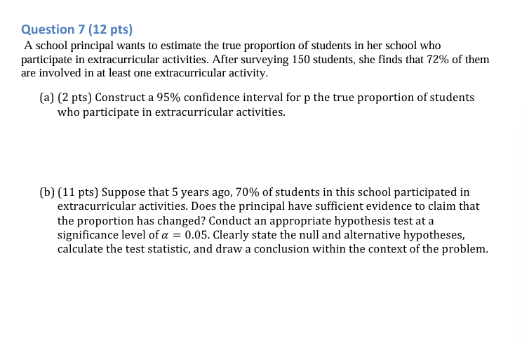 Solved Question 7 (12 ﻿pts)A school principal wants to | Chegg.com