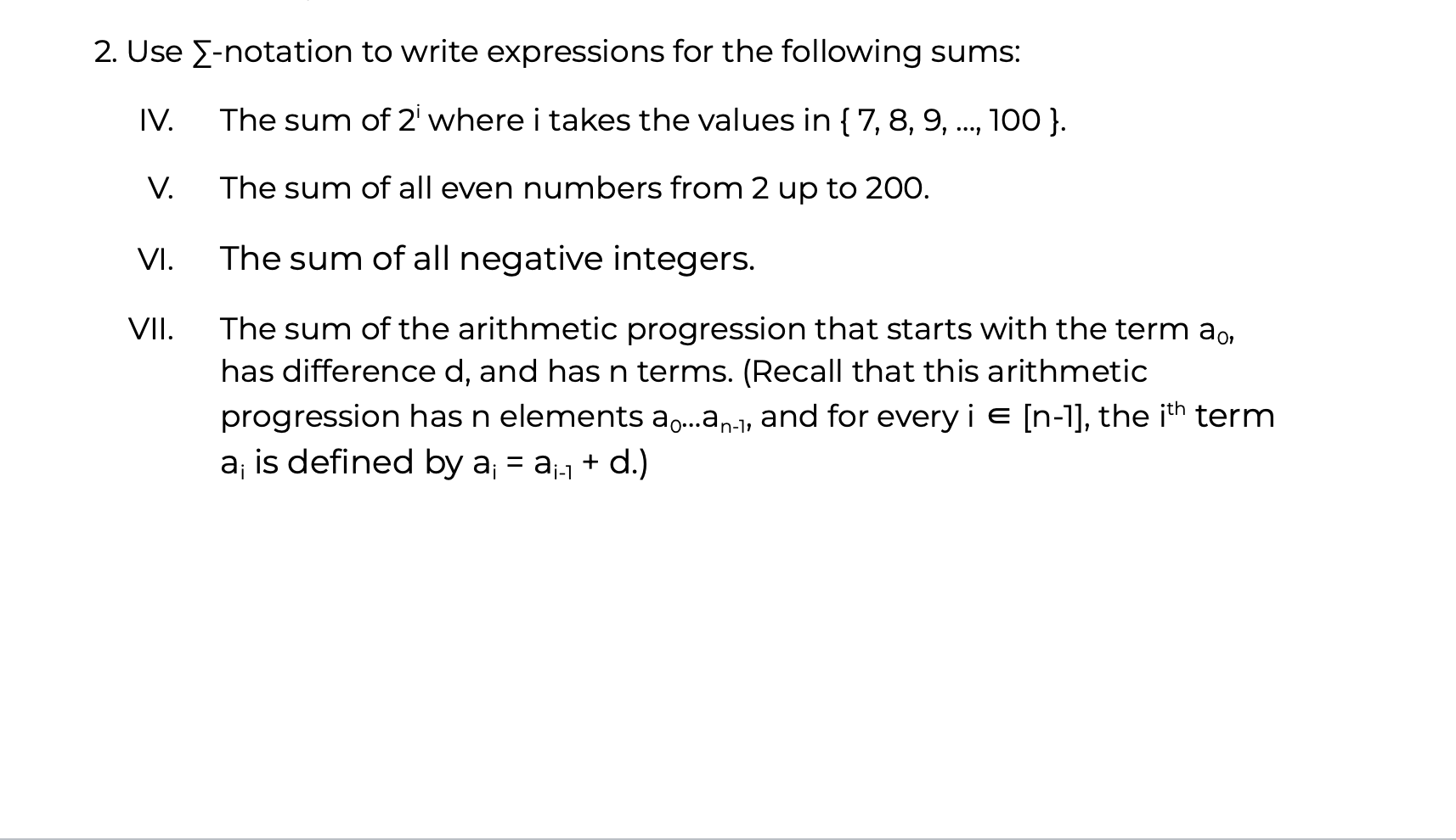 Solved Use ∑??-notation to write expressions for the | Chegg.com