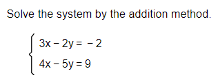 Solved Solve the system by the addition | Chegg.com