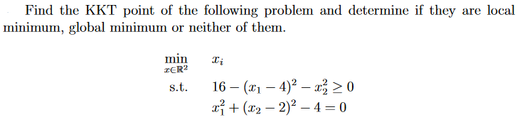 Solved KKT = Karush-Kuhn-Tucker. So using the KKT conditions | Chegg.com