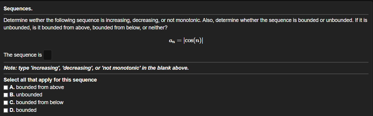 Solved Determine Wether The Following Sequence Is