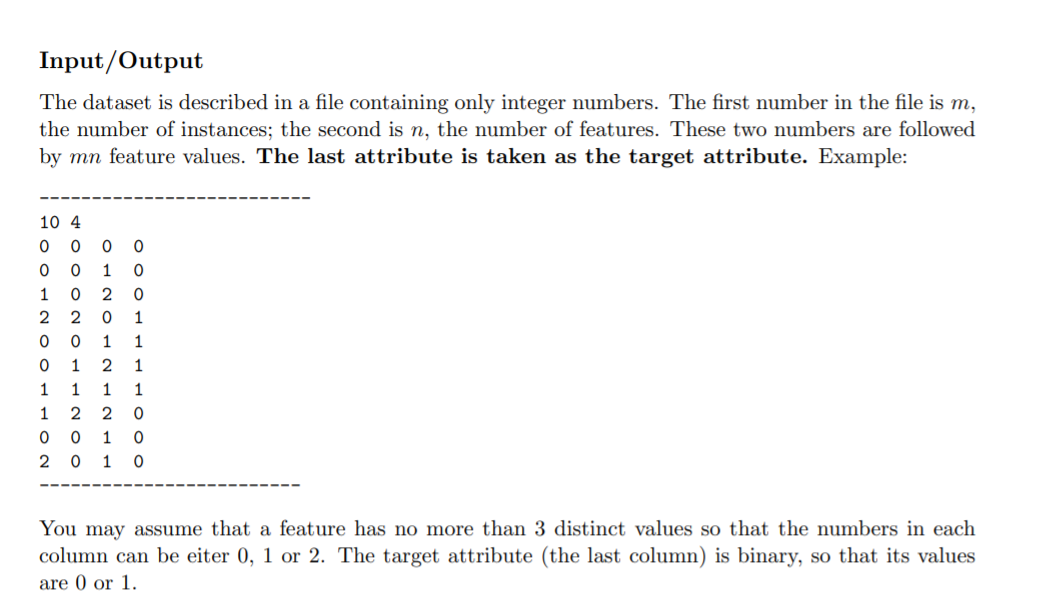 Solved Use Python to write an ID3 algorithm. submit the code | Chegg.com