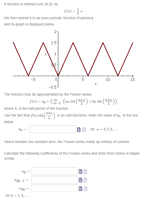 Solved A function is defined over (0,3) by f(x)=21x. We | Chegg.com