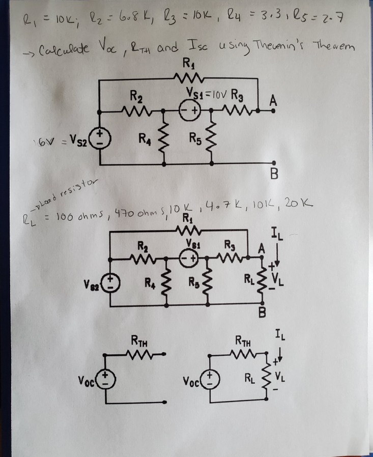 Solved Please calculate Voc, Rth and Isc. Show a step by | Chegg.com