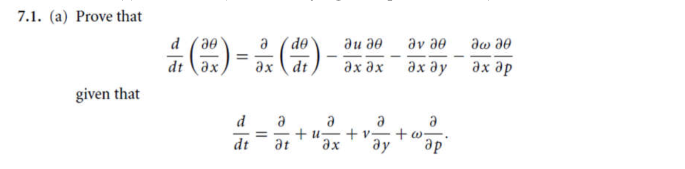 Solved 7.1. (a) Prove that до де d де dt (дх 11 а de ax (dt | Chegg.com