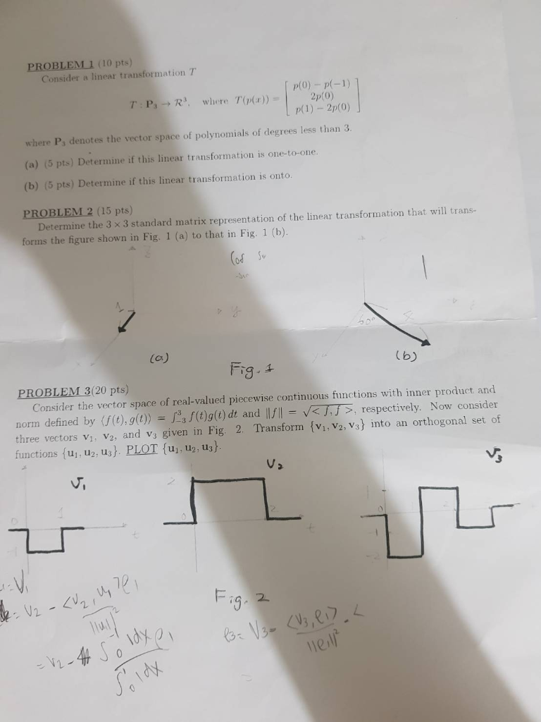 Solved PROBLEM 1 (10 pts) Consider a linear transformation T | Chegg.com