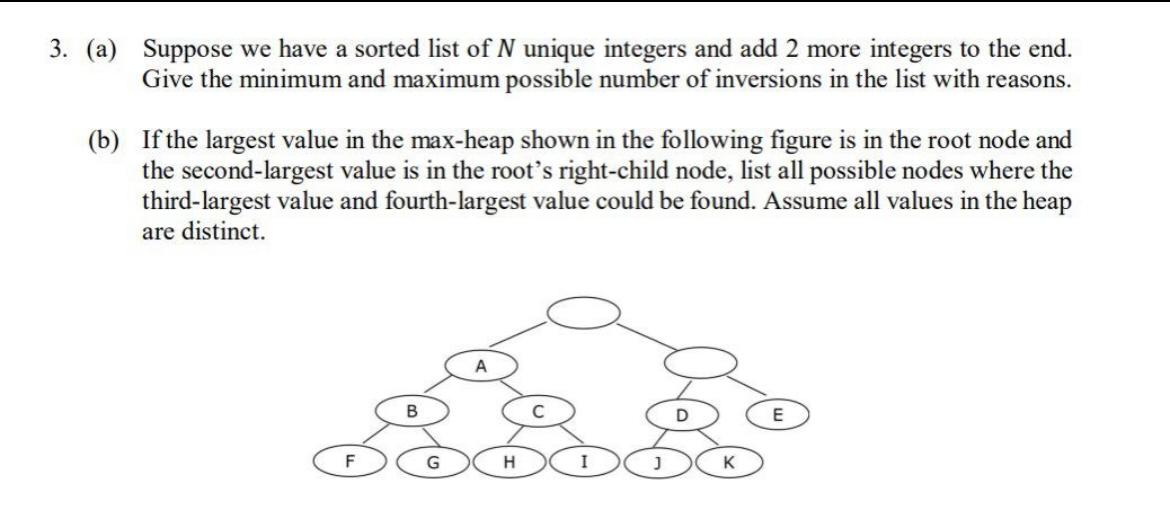 Solved (a) Suppose we have a sorted list of N unique | Chegg.com