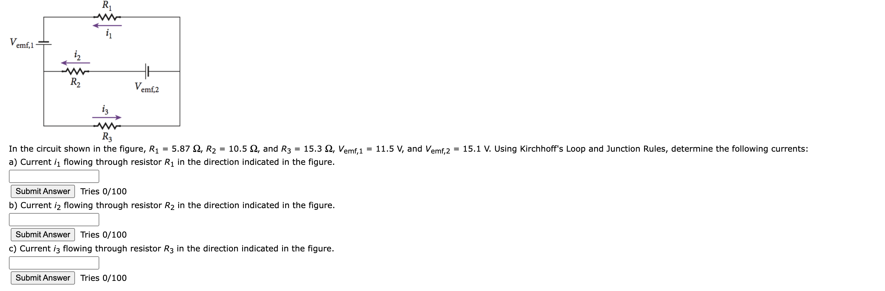 Solved a) Current i1 flowing through resistor R1 in the | Chegg.com
