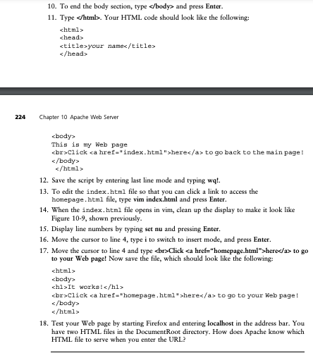 Solved Enter Activity 10-6: Creating Web Pages with HTML | Chegg.com