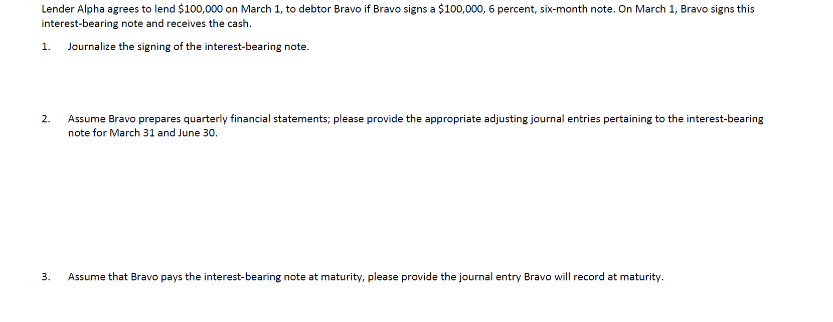 Solved 1. Journalize the signing of the interest-bearing | Chegg.com