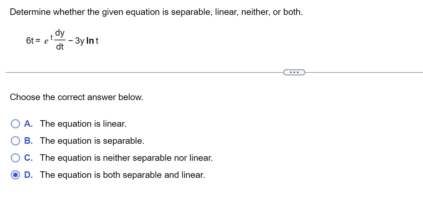 [solved] Determine Whether The Given Equation Is Separabl