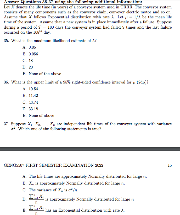 Solved Answer for Question 35 is: A, need proper workings. | Chegg.com