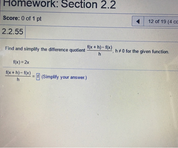 Solved Find and simplify the difference quotient f(x + h) - | Chegg.com