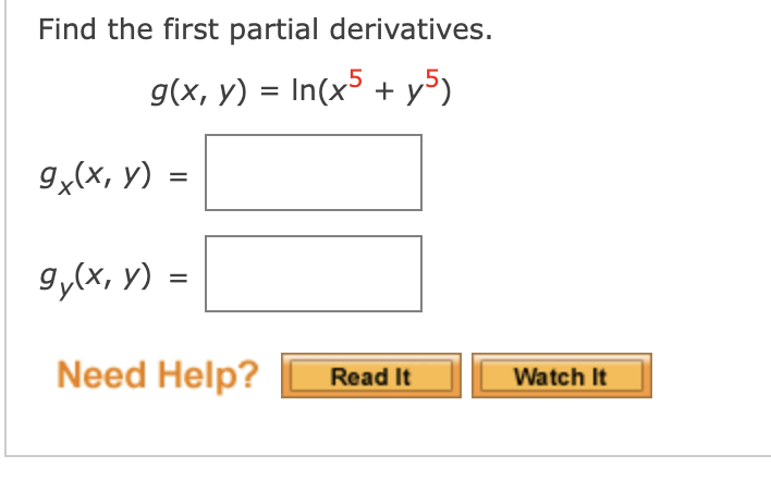 Solved Find the first partial derivatives. | Chegg.com