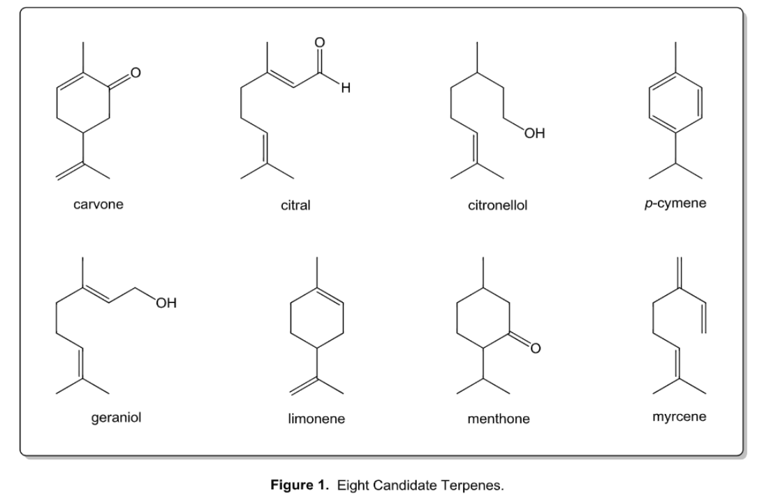 Solved Four of the candidate terpene structures in Figure 1 | Chegg.com
