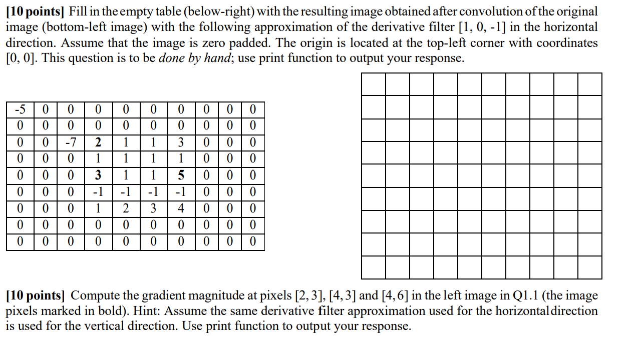 Solved [10 points] Fill in the empty table (below-right) | Chegg.com