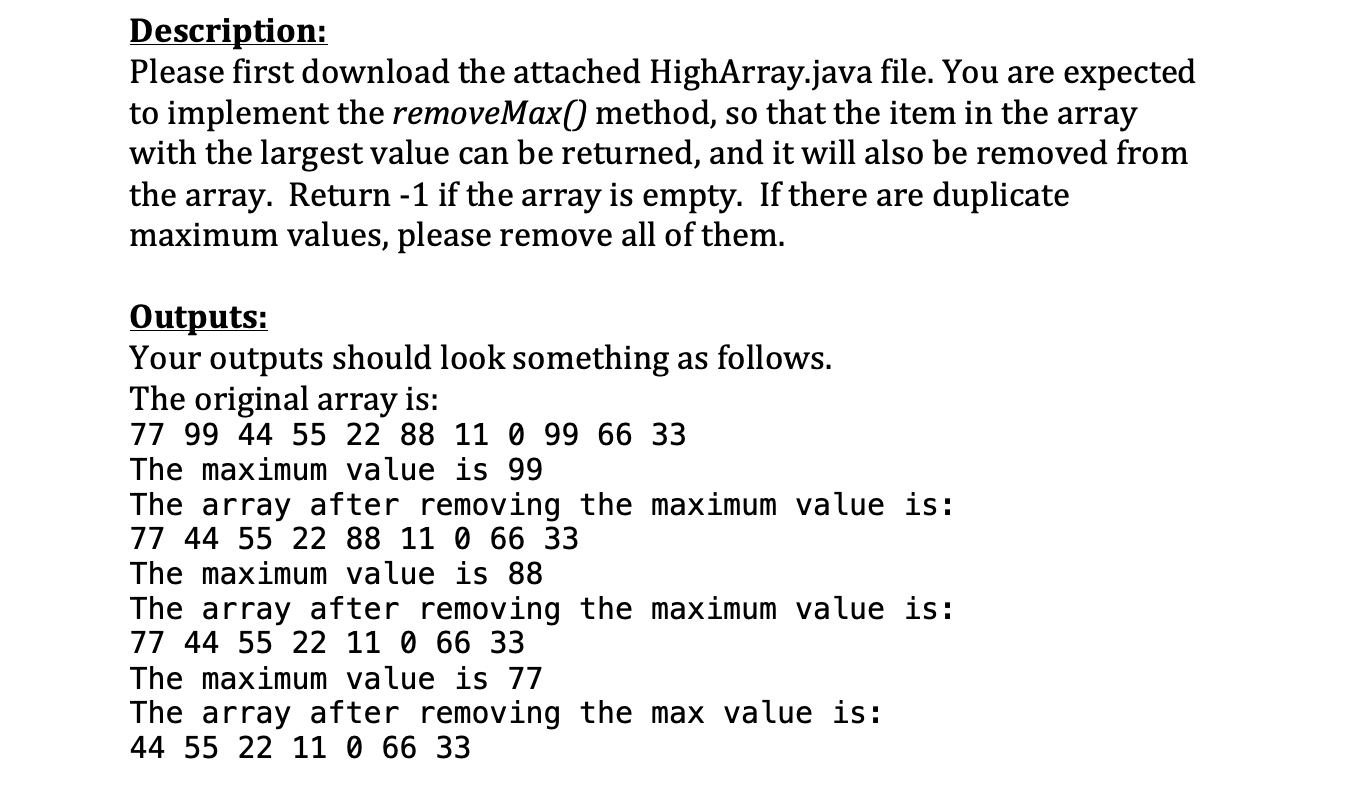 Solved class HighArray { private long[] a; | Chegg.com