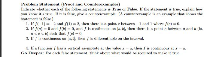 Solved Problem Statement (Proof and Counterexamples) | Chegg.com