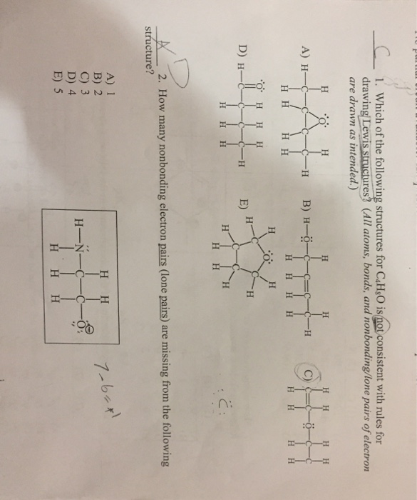 Solved 1. Which of the following structures for C4H O ismot | Chegg.com