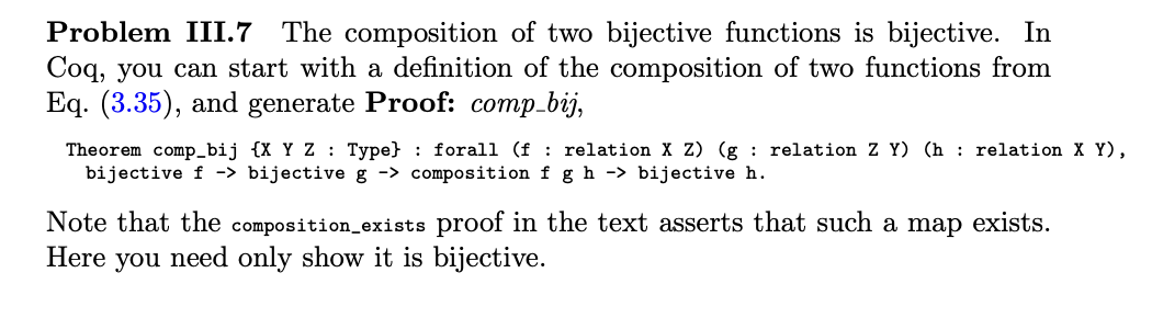 Problem III.7 The composition of two bijective | Chegg.com